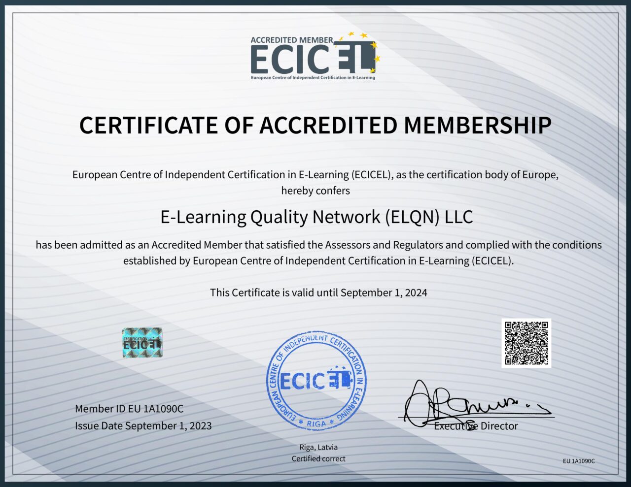 ELQN Recognition Certificates